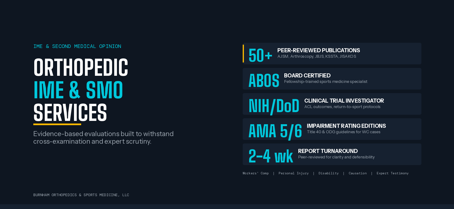 Orthopedic IME and Second Medical Opinion Services | Jeremy Burnham, MD